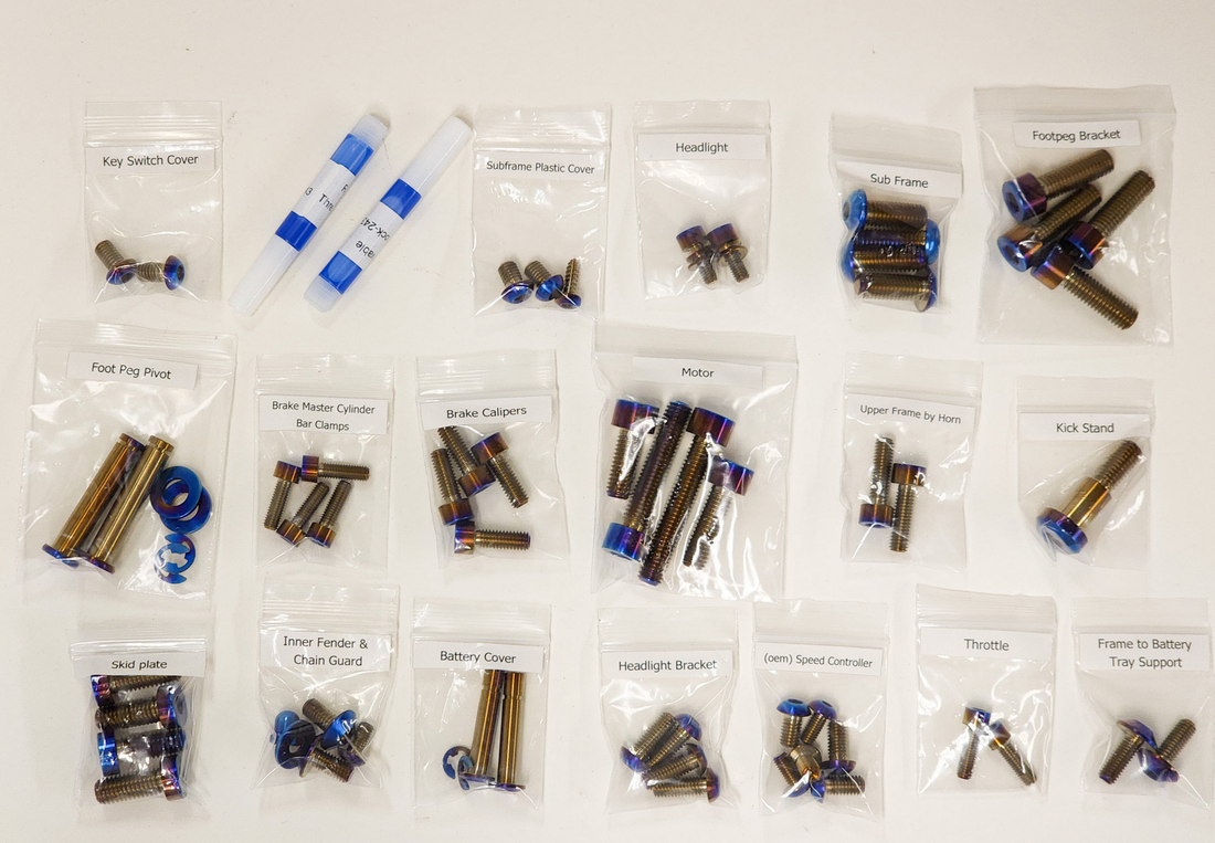 Warp9 Surron Light Bee Full Titanium Body / Chassis Bolt Kit